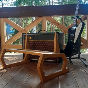 Natural Deluxe Amp Stand: Handmade Angled Solid Wood Guitar Amplifier ...