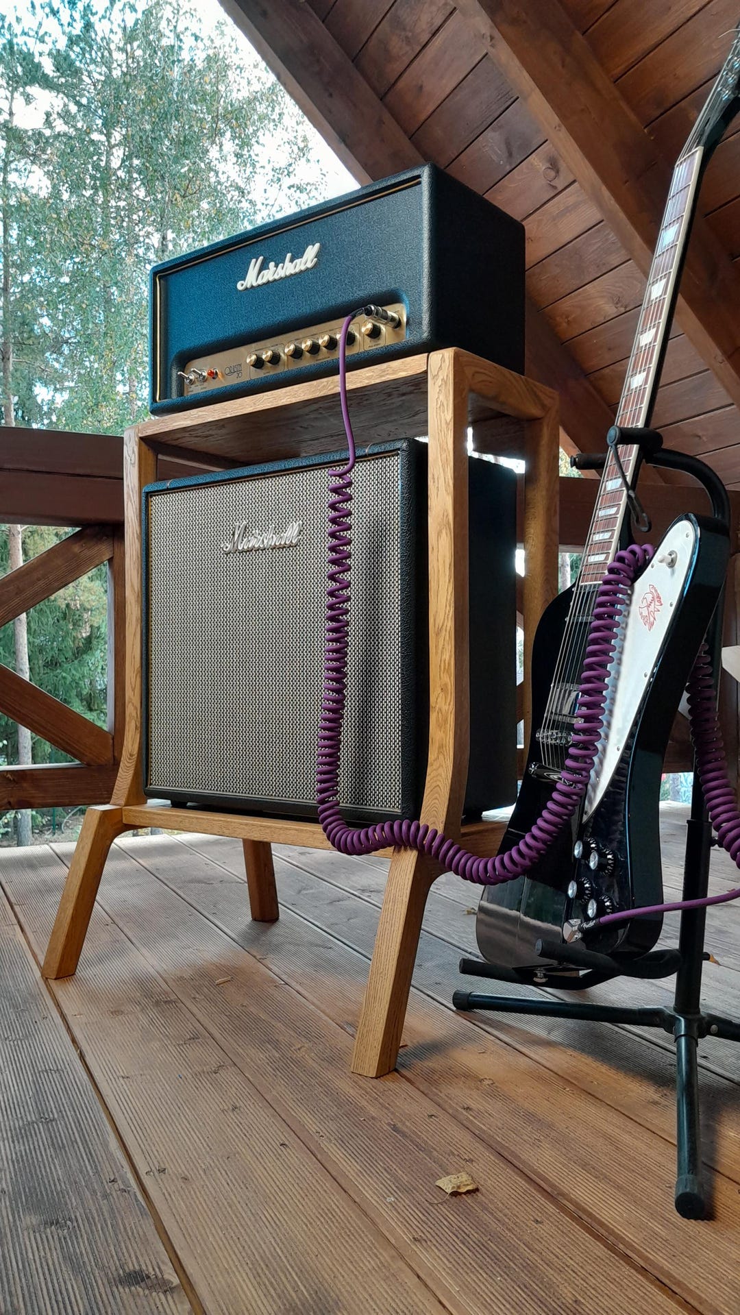 Natural Pi Amp Stand: Handmade Solid Wood Elevated Guitar Amplifier ...