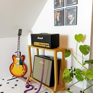 Natural Pi Amp Stand: Handmade Solid Wood Angled Guitar Amplifier Stand ...