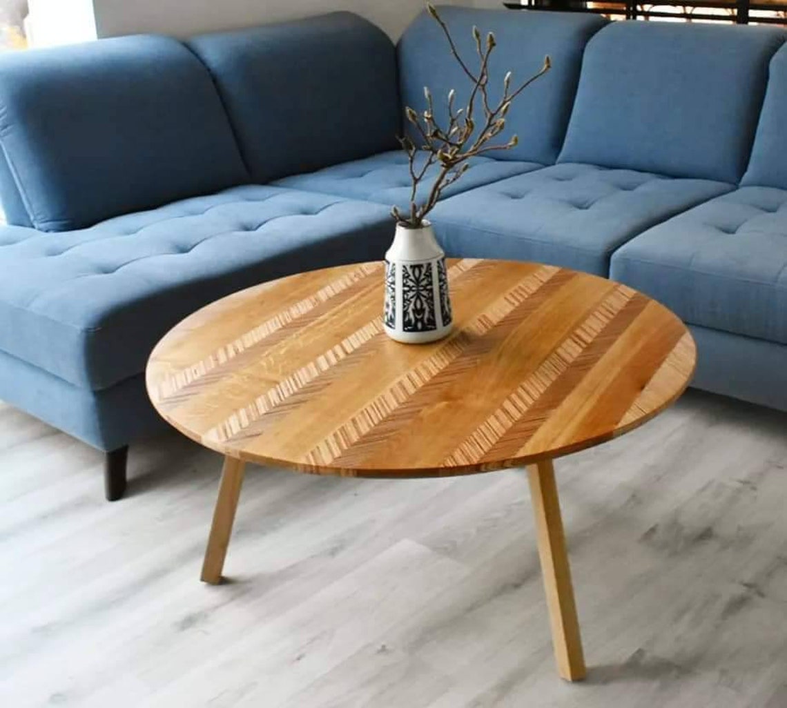 Grand Round Chevron Plywood Coffee Table Plywood Table Top - Etsy