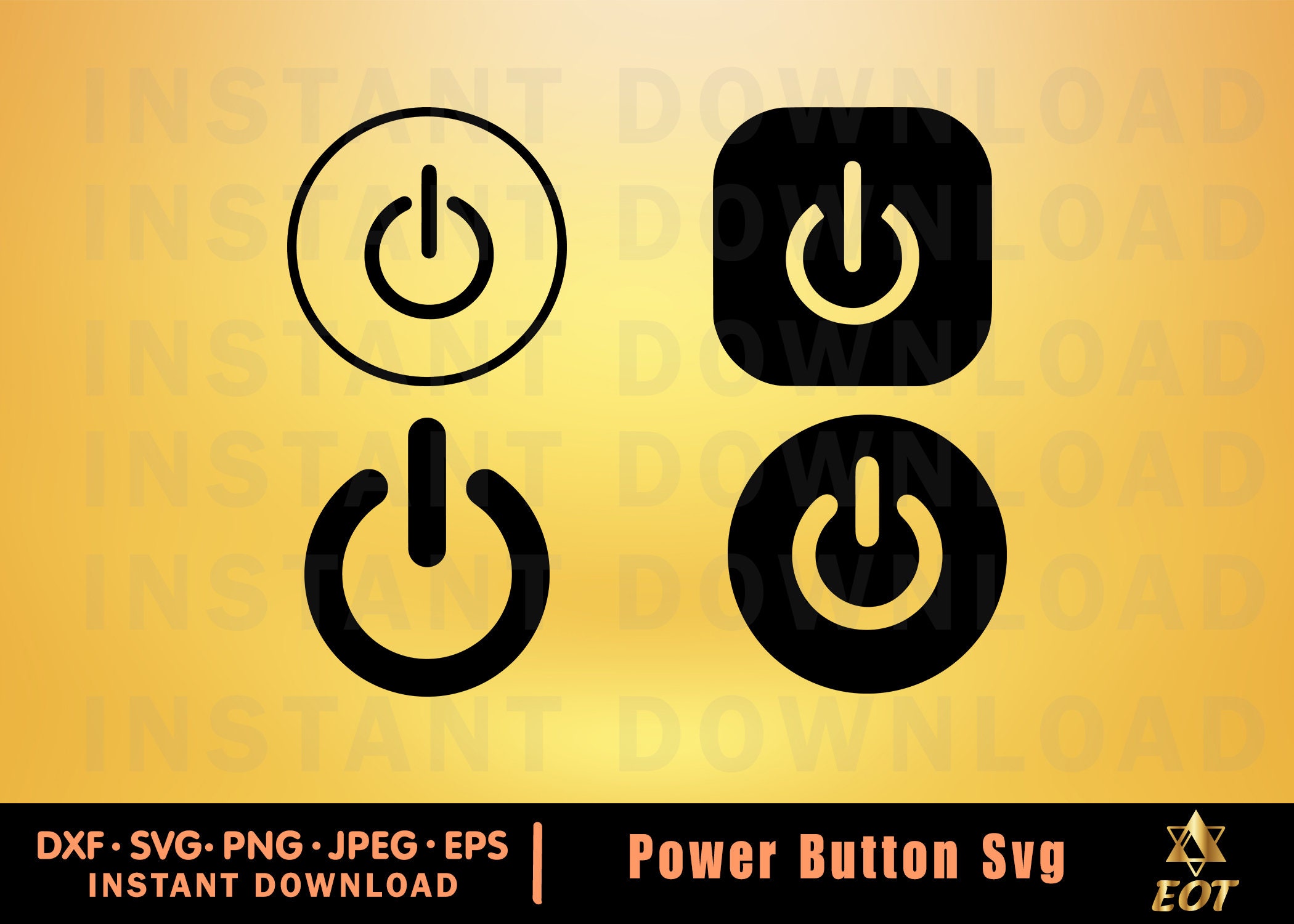 Power Button Svg Power Button Svg Bundle On Off Button Cut Etsy
