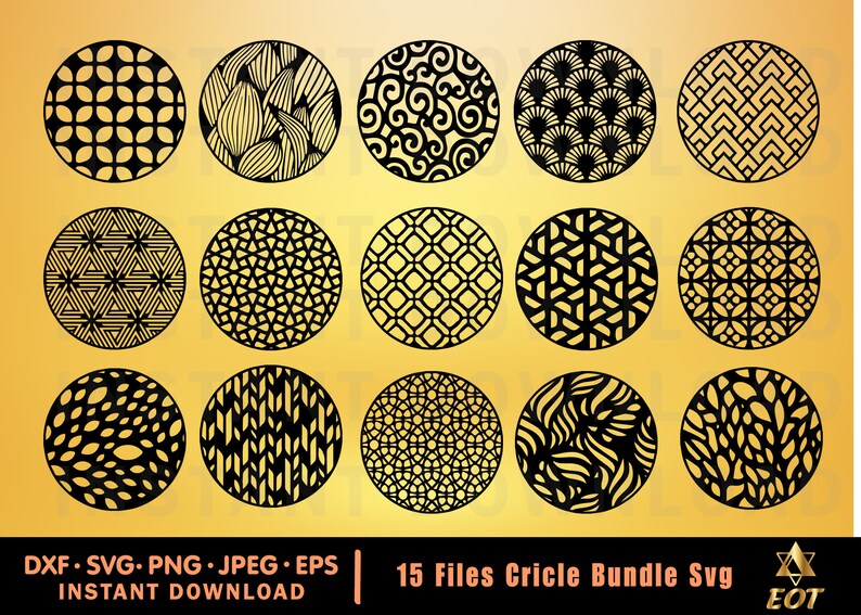 15 Circle Patterns SVG Bundle Background Pattern SVG Cut - Etsy