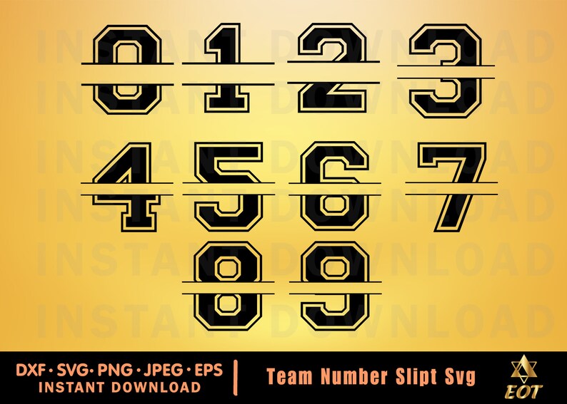 Split Jersey Number Svg,split Monogram Number SVG Files for Silhouette ...