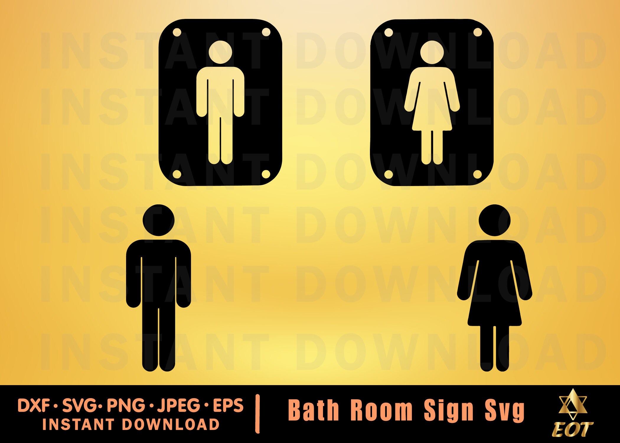 Restroom Symbol SVG Files Toilet Sign Cut Files Restroom - Etsy