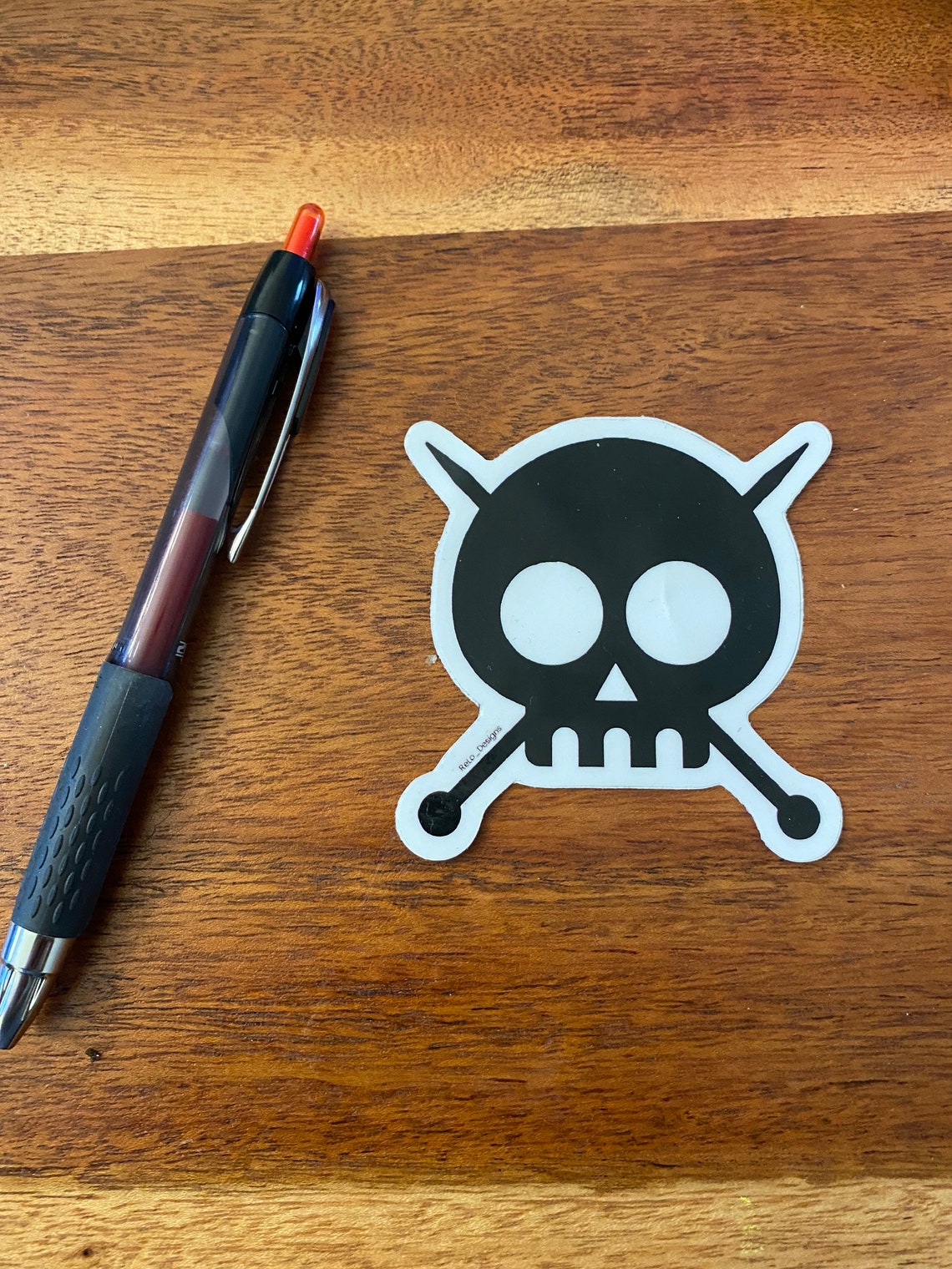 Skull and Needles Die Cut Sticker - Etsy