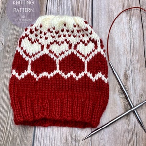 The Sweetheart Hat Knitting Pattern Beanie | Fair Isle | Adult | Child ...
