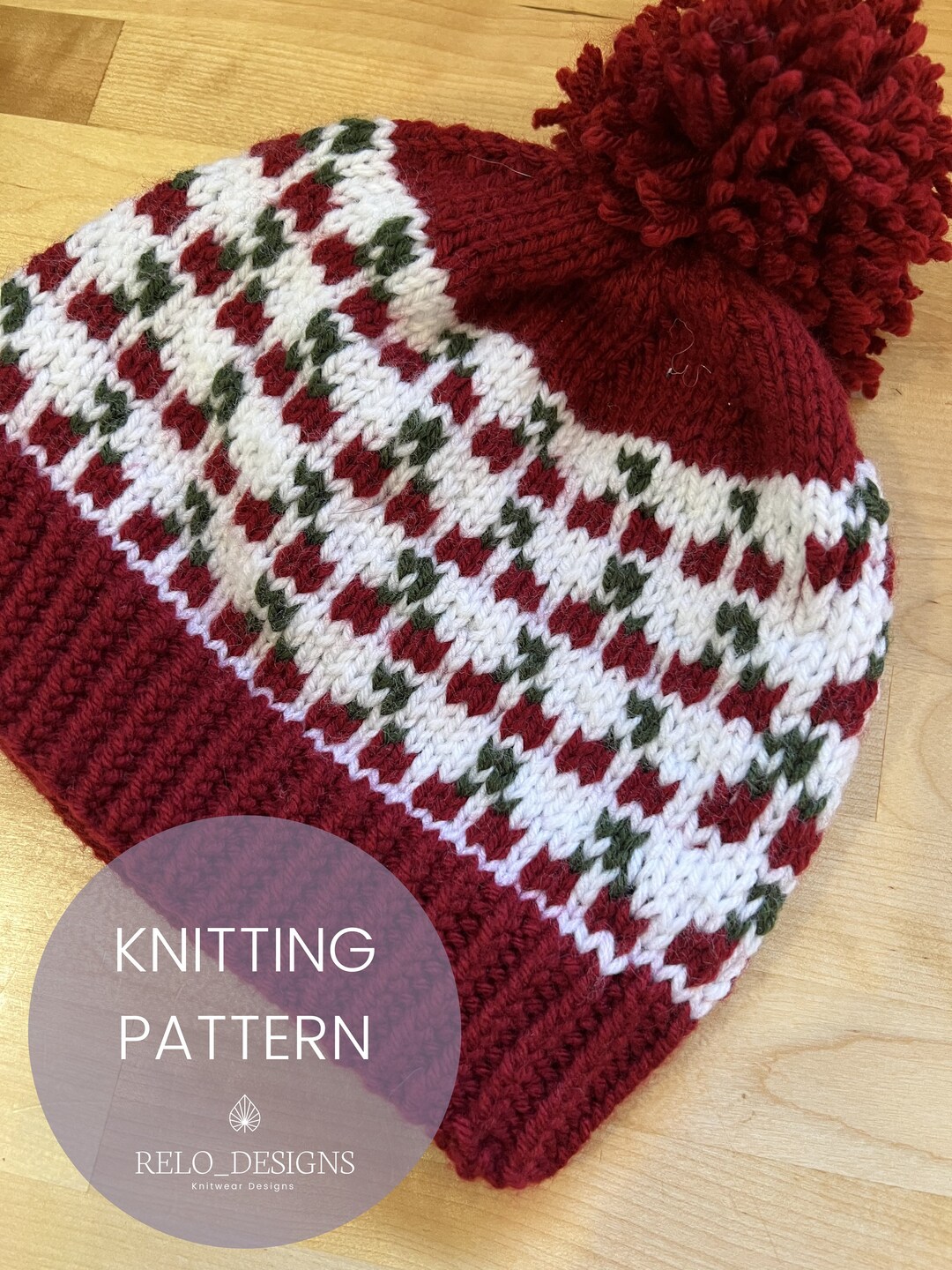 Bing Cherry Hat Digital Knitting Pattern | Fair Isle | Colorwork ...