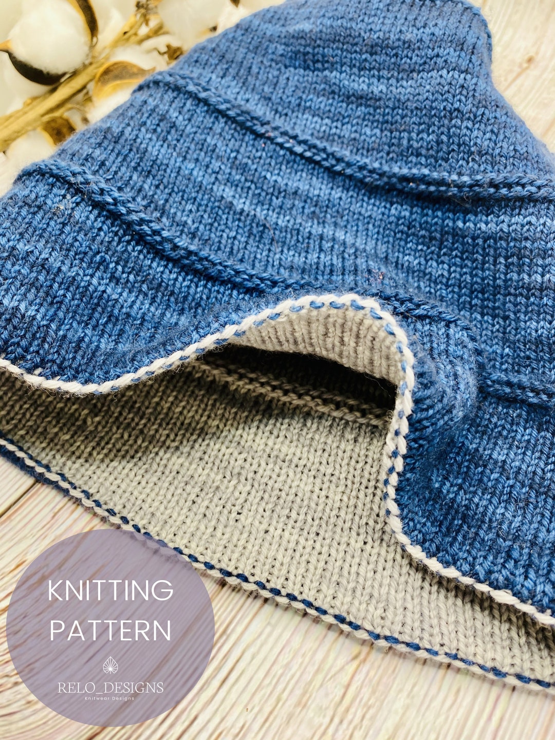 The Humble Hat Digital Knitting Pattern reversible Beanie - Etsy