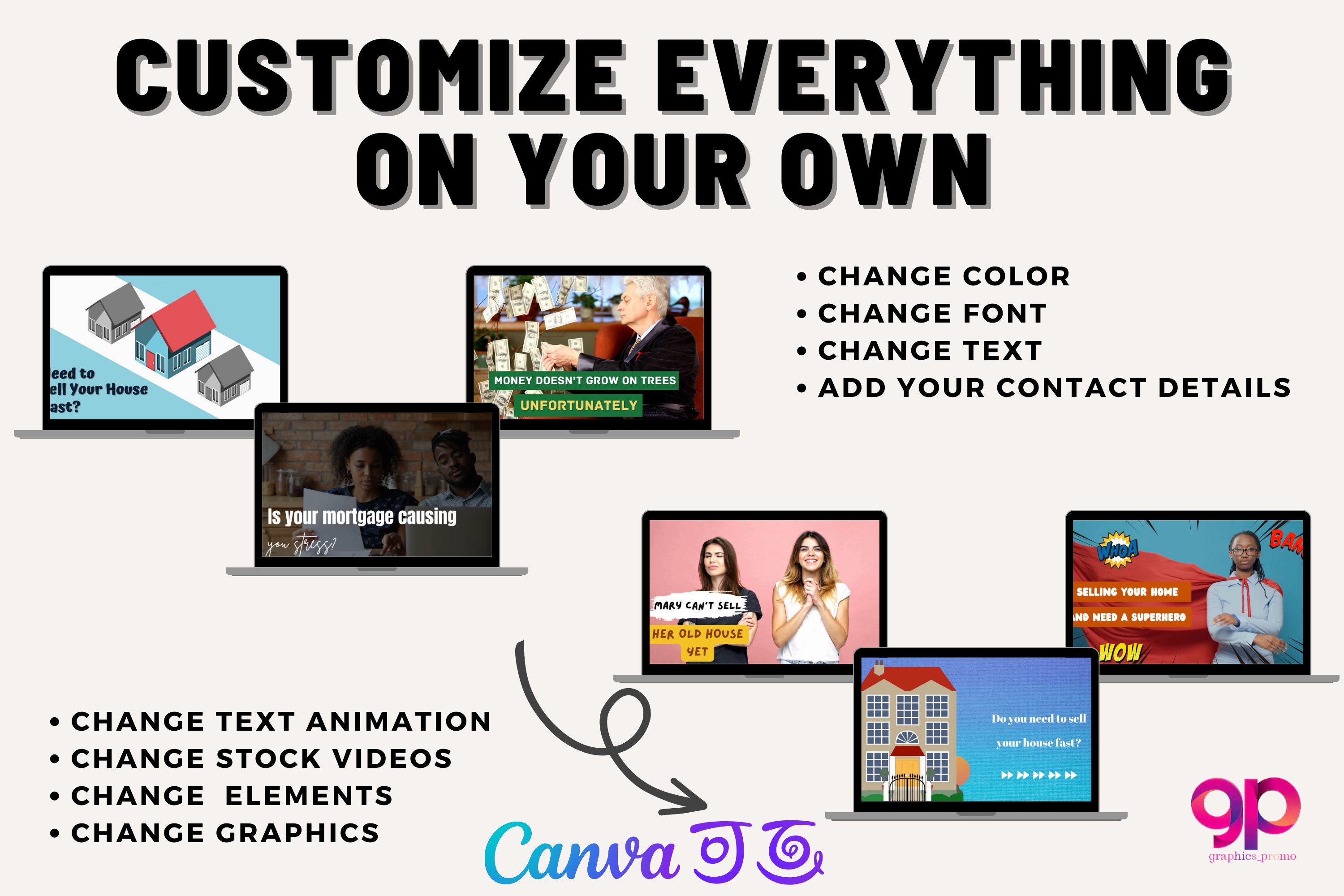 40 We Buy Houses Explainer Videos Fully Customizable in CANVA FREE Real Estate Investors REI 200 ...