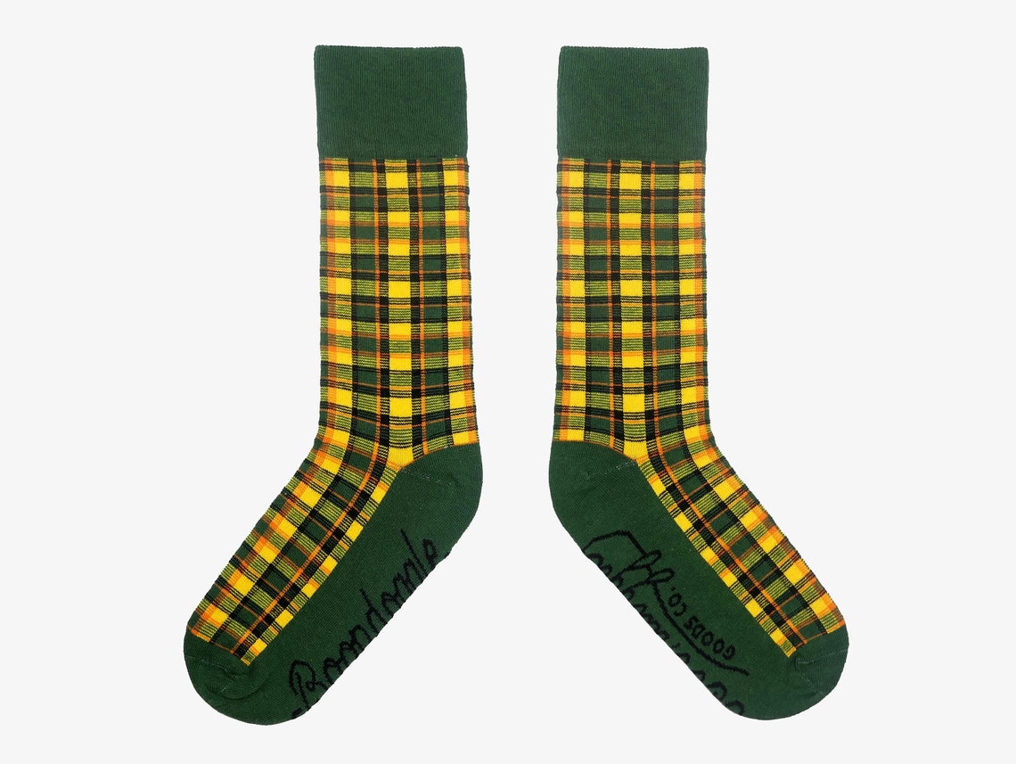 70's VW Bus Plaid Socks yellow Novelty Fun Vintage Van - Etsy