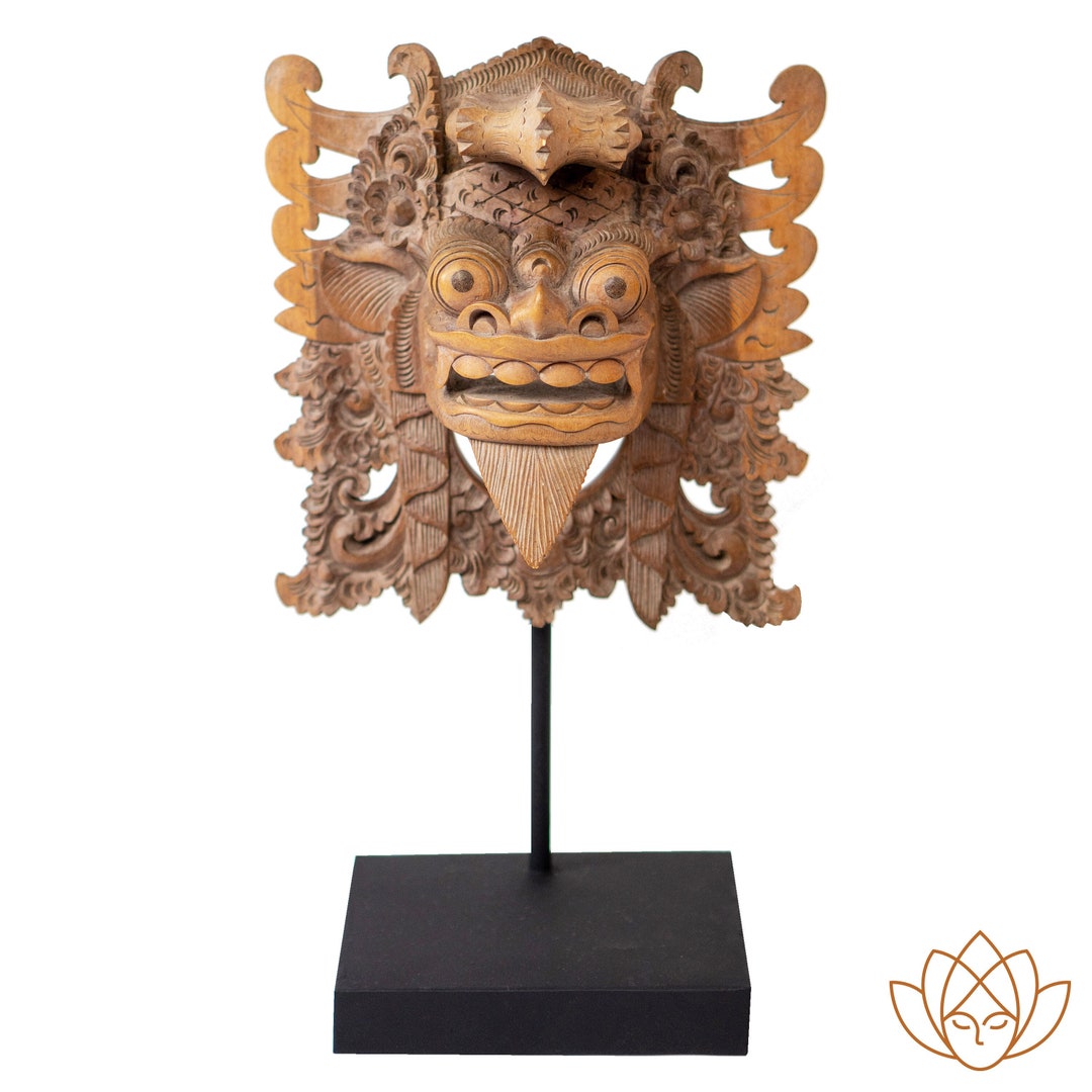 Barong Mask Wood From Indonesia - Asian Handicrafts - Bali Figure ...