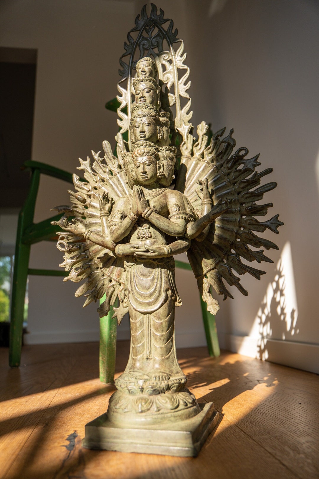 Avalokiteshvara Sahasra-bhuja Figure Made of Indonesian Bronze / 68 Cm ...