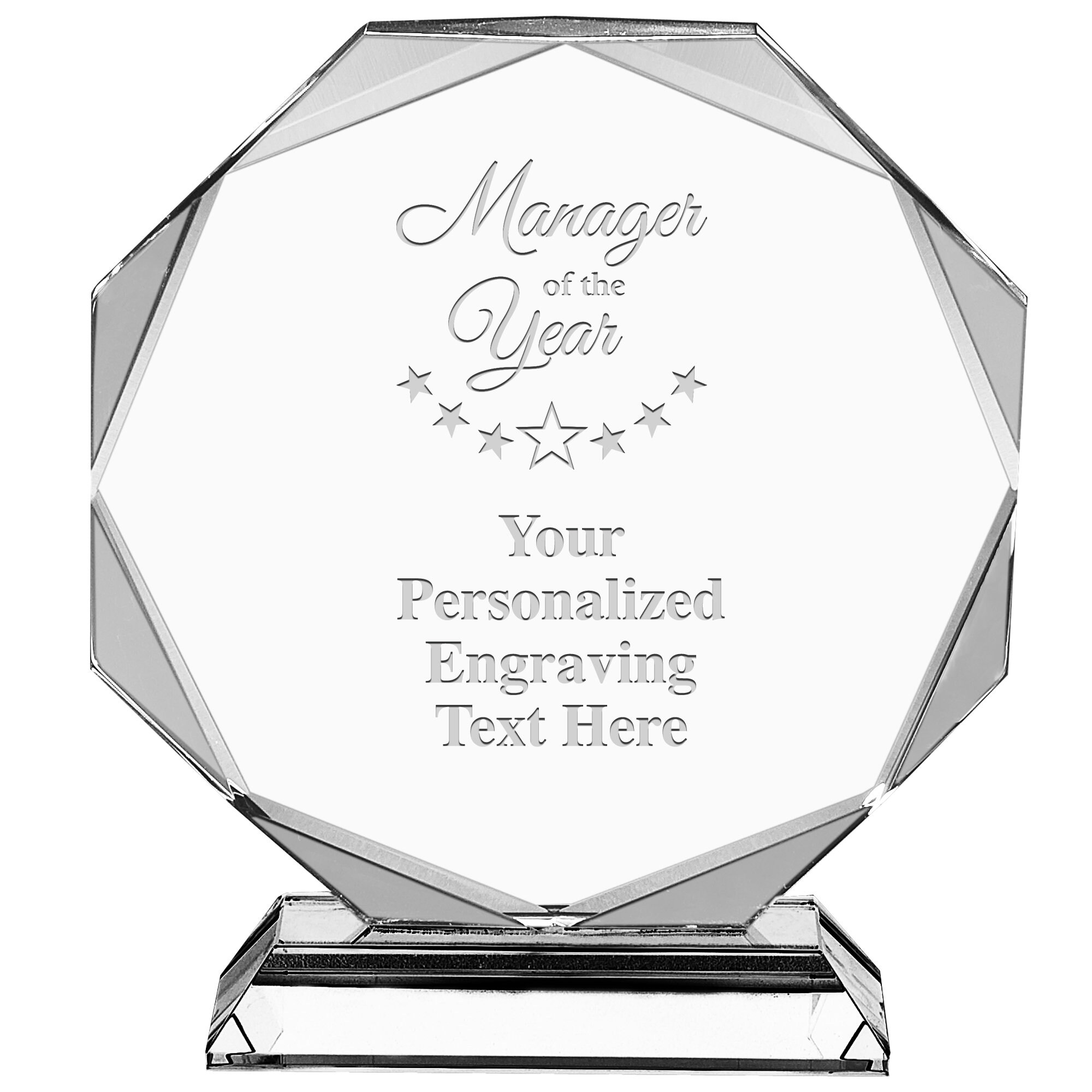 Manager of the Year Trophy, Personalized Manager of the Year Crystal ...