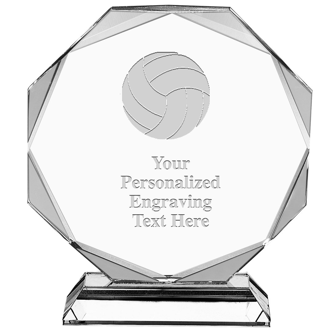 Volleyball Crystal Award, Personalized Volleyball Crystal Trophy for ...