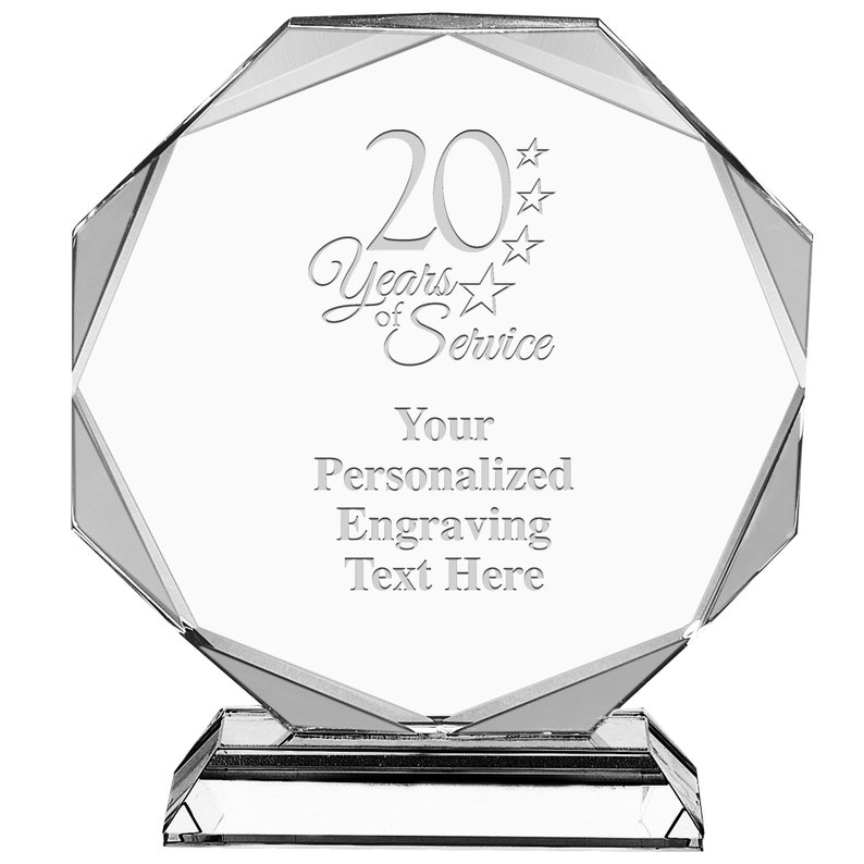 20 Years of Service Award, Custom Engraved 20 Year Work Anniversary ...