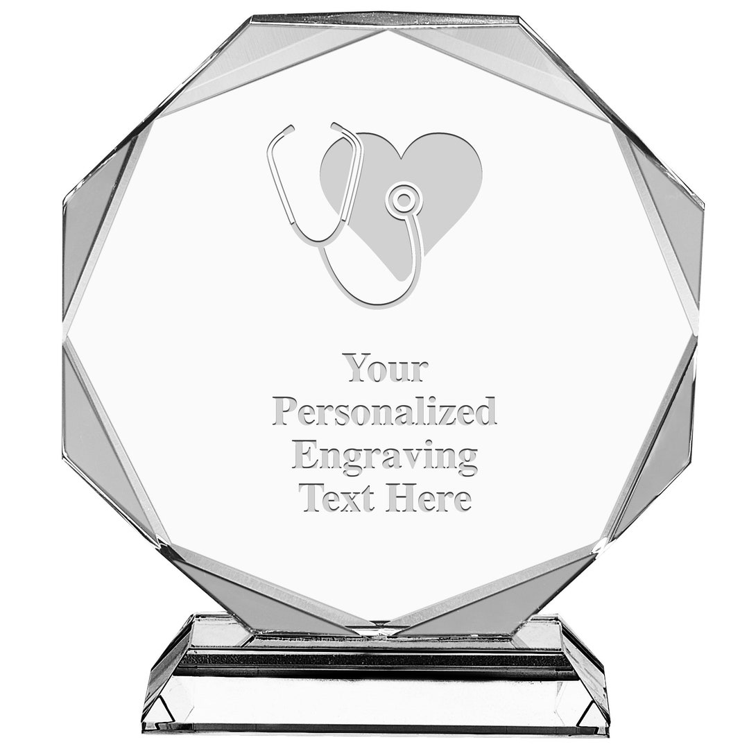 Nursing Trophy, 6 3/4 Custom Engraved Nursing With Heart Crystal Trophy ...