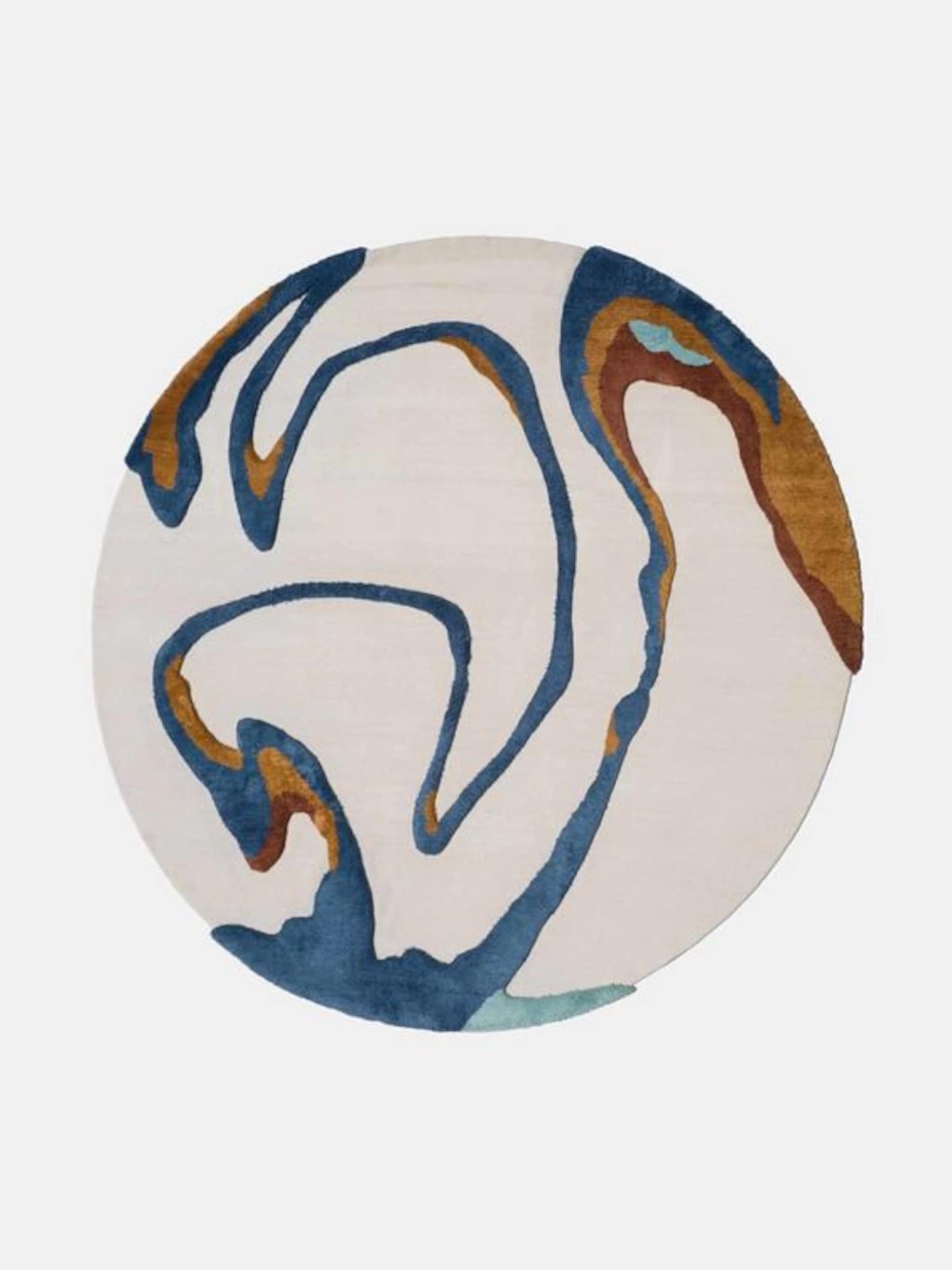 Luxury Floral Round Hand Tufted Rug,loop-cut Pile Rug,wool Round Rug ...