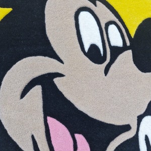 Mickey Mouse Multi Color Hand Tufted Carpet, Handmade Carpet,kids Round ...