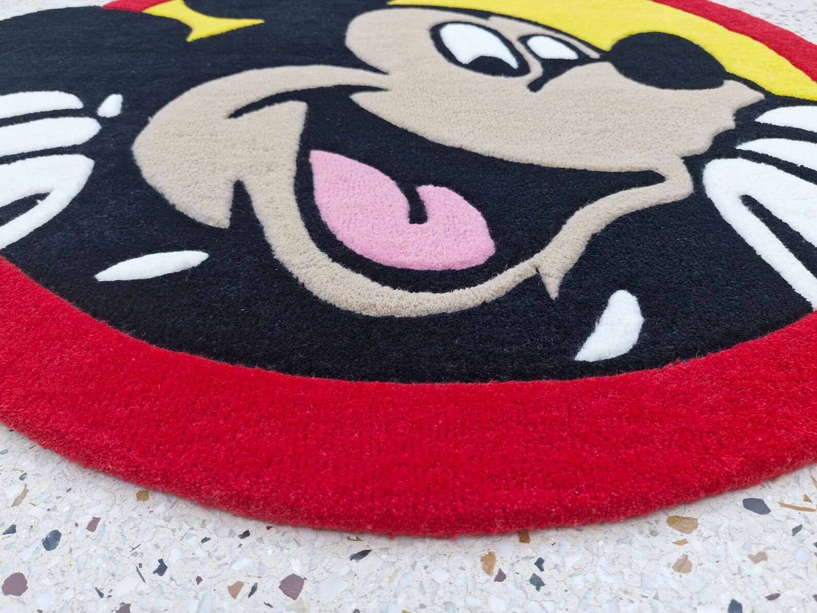 Mickey Mouse Multi Color Hand Tufted Carpet, Handmade Carpet,kids Round ...