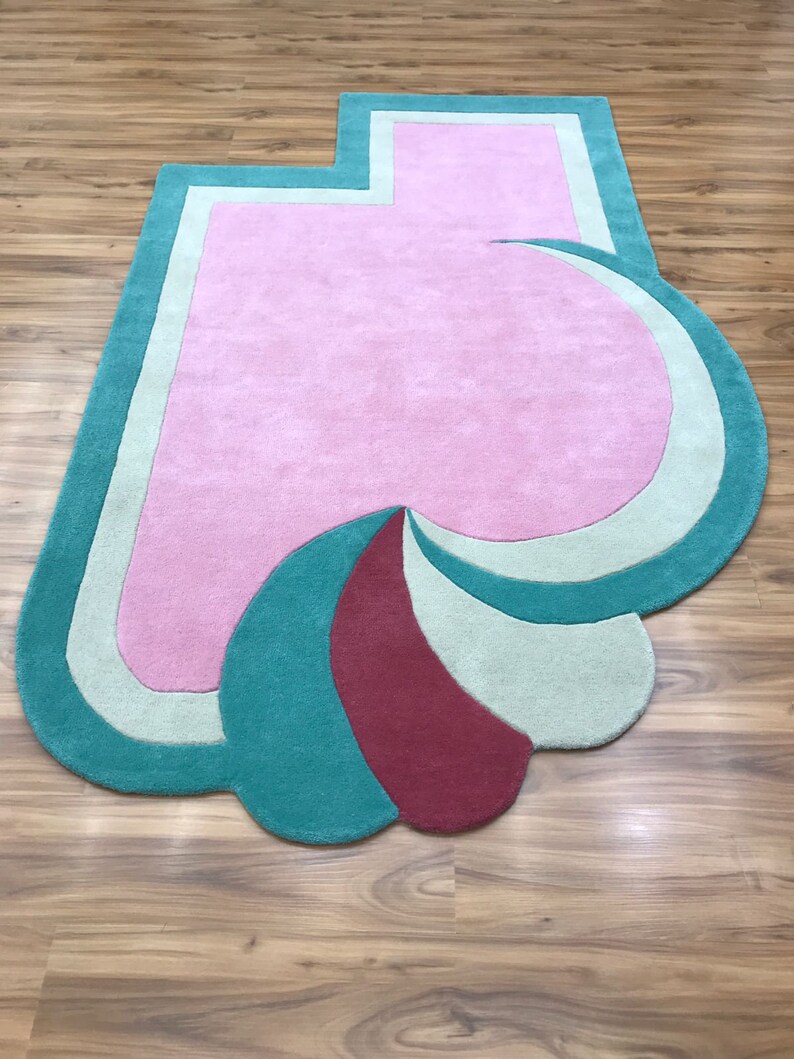 Modern Irregular Hand Tufted Rug,unique Rug,wool Cut Pile Rug,abstract ...