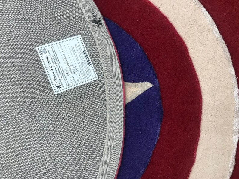 Luxury Captain America Shield Shaped Round Hand Tufted Rug,wool Round ...