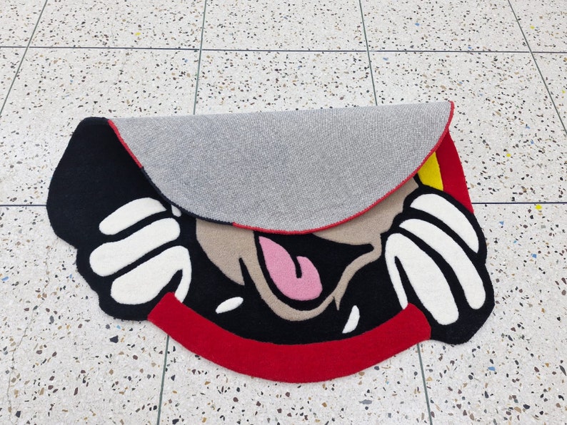 Mickey Mouse Multi Color Hand Tufted Carpet, Handmade Carpet,kids Round ...