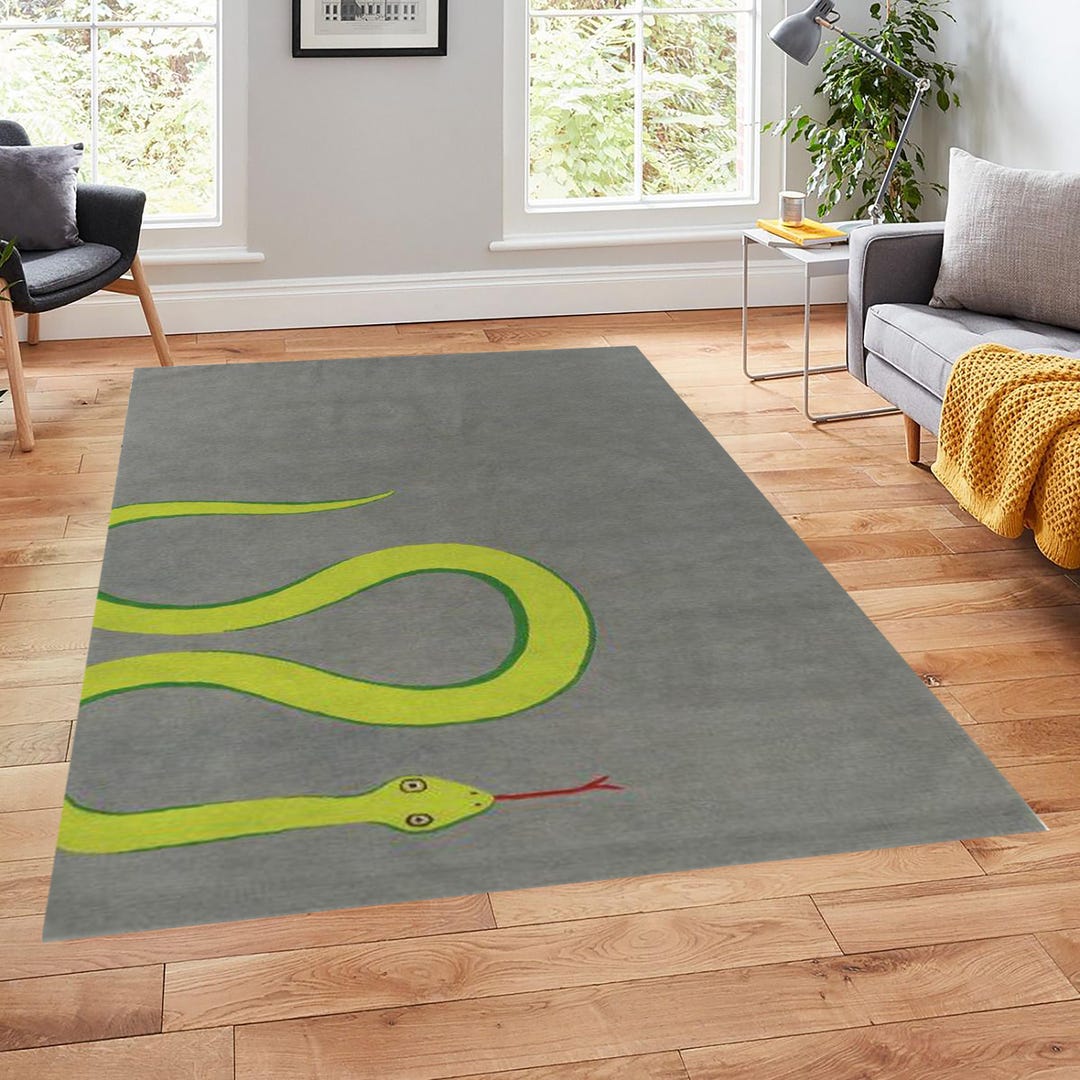 Luxury Snake Hand Tufted Rug,vintage Rug,all Cut Rug,snake Rug, Woolen ...