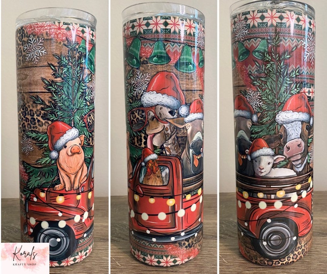 Farm Animal Tumbler, Animal Tumbler, Christmas Tumbler, Holiday Tumbler ...