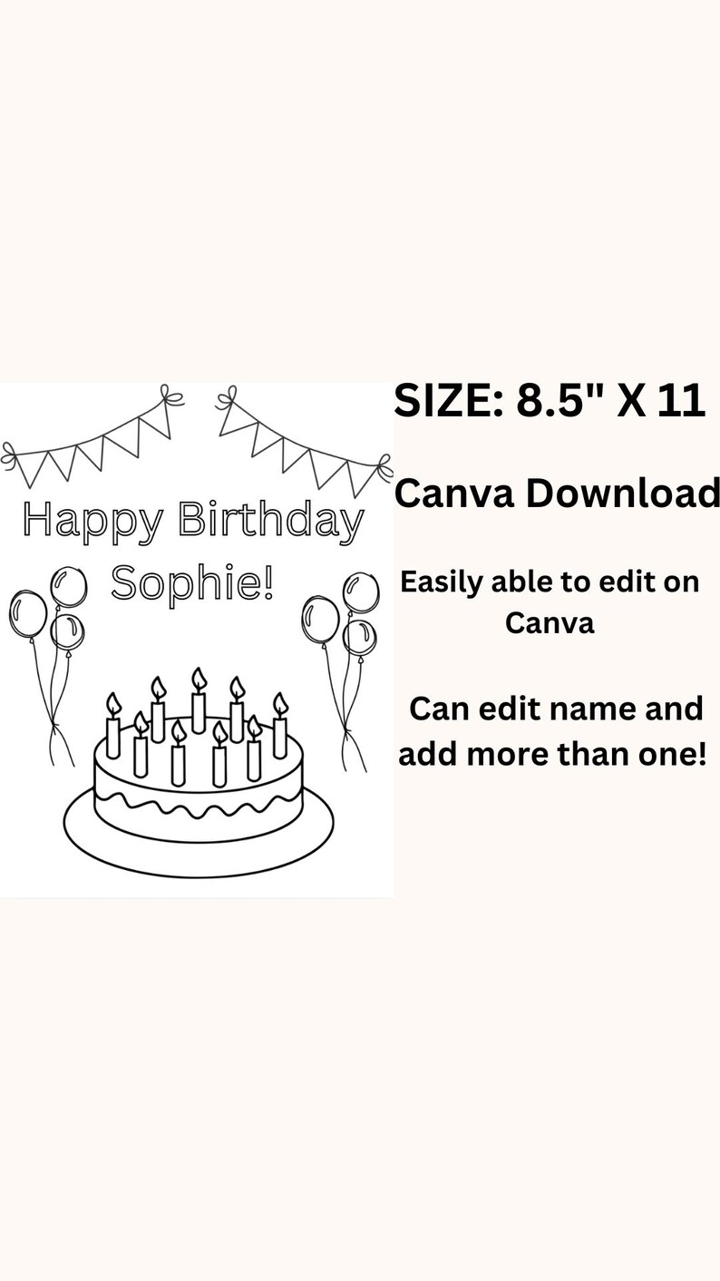 Birthday Party Coloring Sheet | Party Favor Mini Coloring Sheets ...