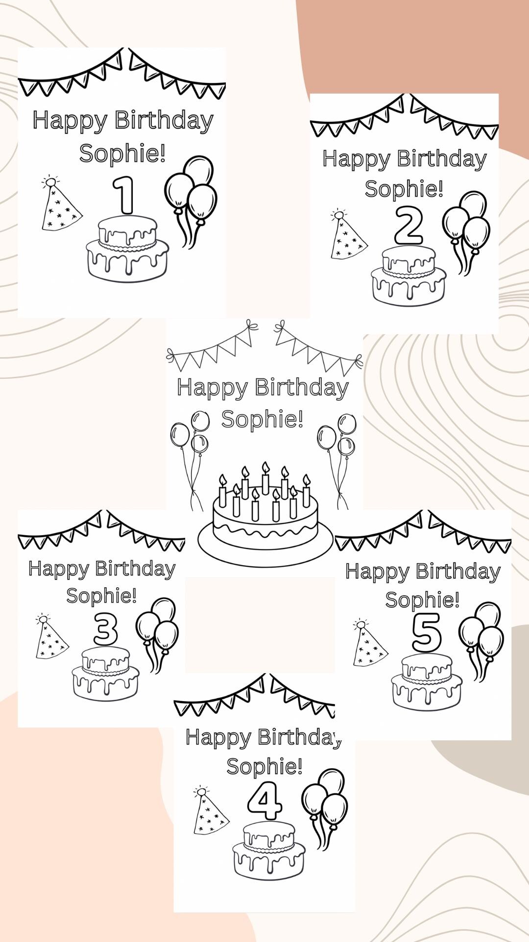 Birthday Party Coloring Sheet | Party Favor Mini Coloring Sheets ...