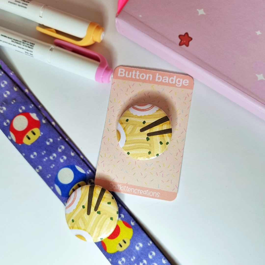 Illustrated Ramen Button Badge - Etsy