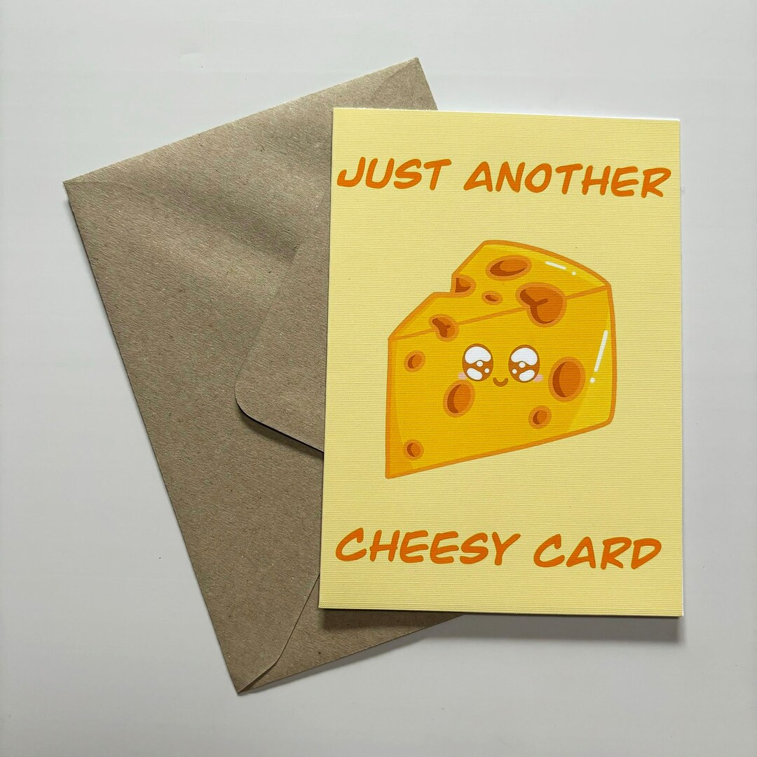 Another Cheesy Greetings Card / Funny, Cute, Illustrated, Aesthetic - Etsy