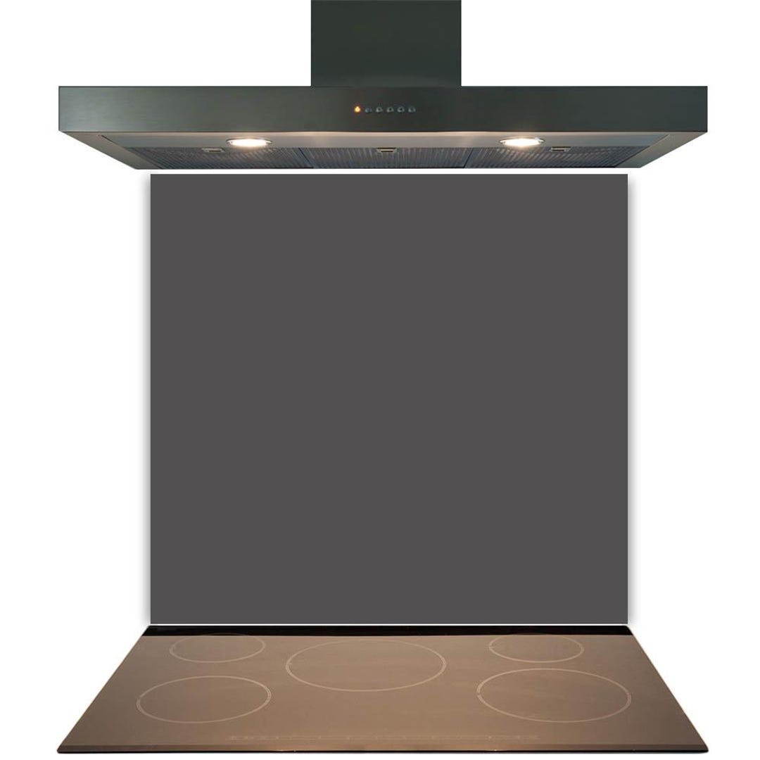 Dark Grey Toughened Glass Splashback for Kitchen, Tempered Heat ...