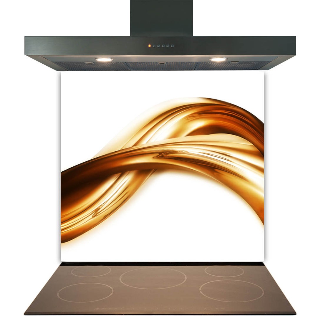 Kitchen Glass Splashback Toughened Tile Cooker Panel Any Size Gold ...