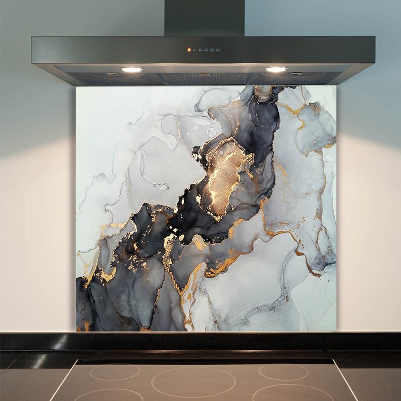 Kitchen Glass Splashback Toughened Tile Cooker Panel Any Size | Etsy