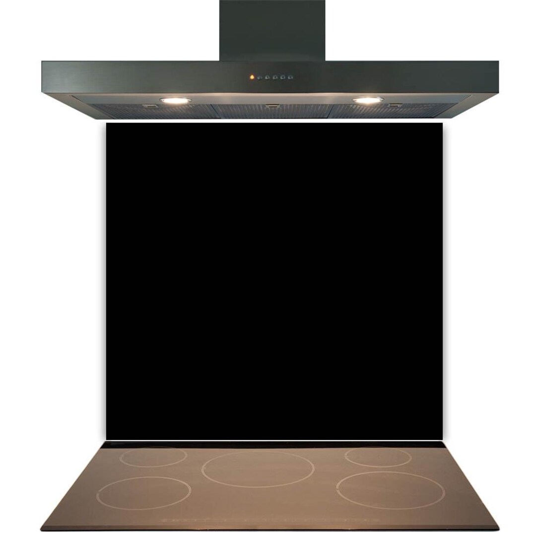 Black Toughened Glass Splashback for Kitchen, Tempered Heat Resistant ...