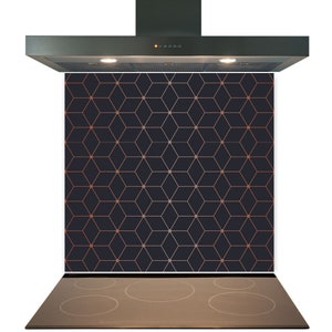 Kitchen Glass Splashback Toughened Tile Cooker Panel Any Size Copper ...