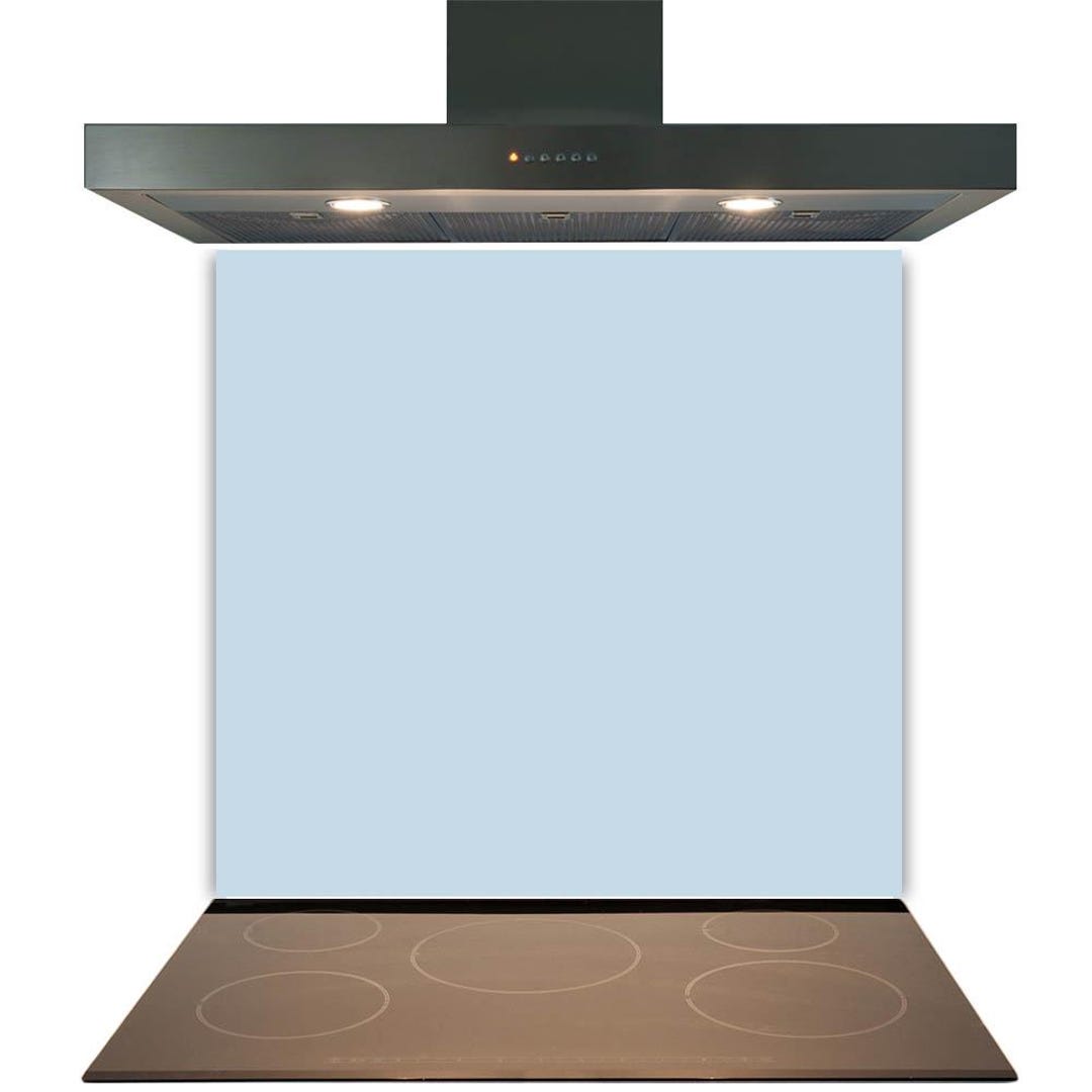 Light Blue Toughened Glass Splashback for Kitchen, Tempered Heat ...