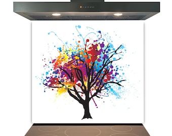 Kitchen Glass Splashback Toughened Tile Cooker Panel Any Size Soft Blue ...