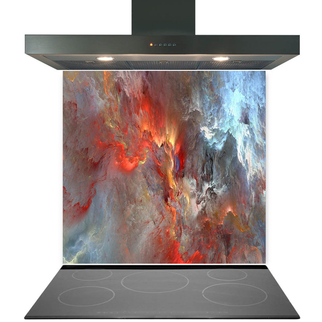 Kitchen Glass Splashback Toughened and Heat Resistant Tile Cooker Panel ...