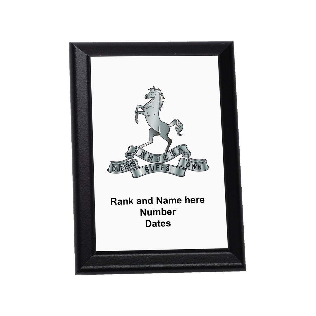 Queen's Own Buffs Personalised Wall Plaque - Etsy