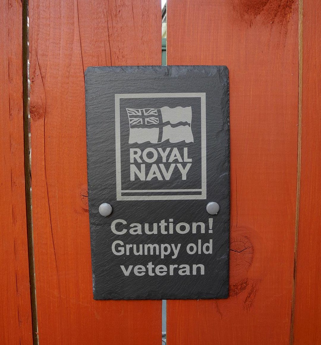 Royal Navy - Grumpy Old Veteran - Slate Plaque / Sign - Etsy