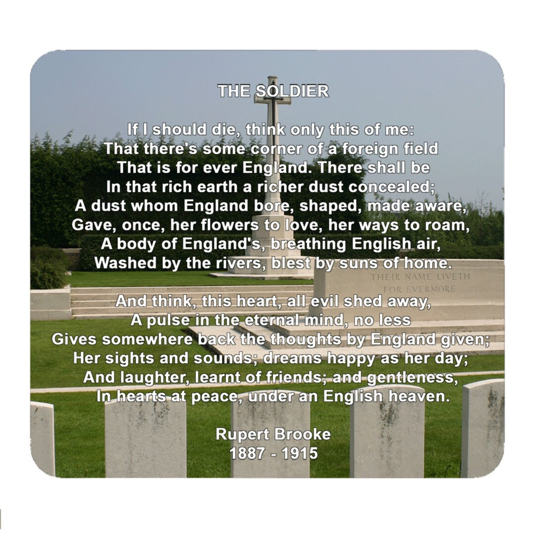 Mouse Mat - the Soldier, Poem by Rupert Brooke - Etsy UK