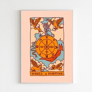 Wheel of Fortune - Tarot Card Print - Tarot Card the Wheel of Fortune ...