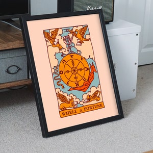Wheel of Fortune - Tarot Card Print - Tarot Card the Wheel of Fortune ...