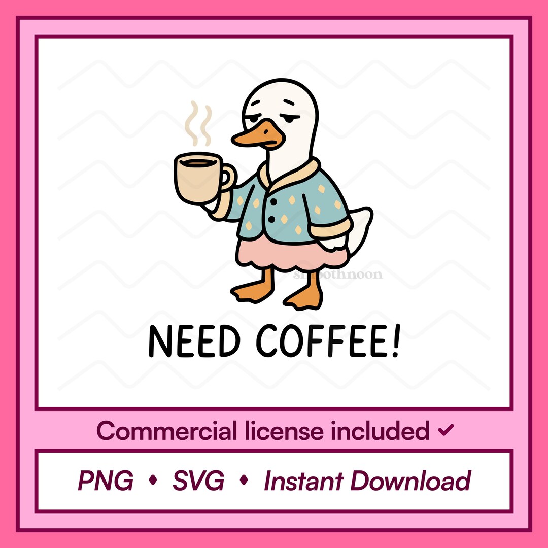 Coffee Goose Clipart, Funny Goose With Coffee Cup, Perfect for Coffee ...