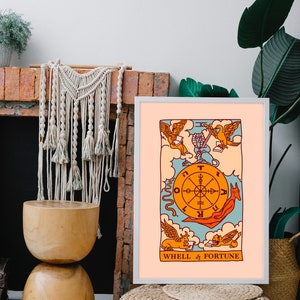 Wheel of Fortune - Tarot Card Print - Tarot Card the Wheel of Fortune ...