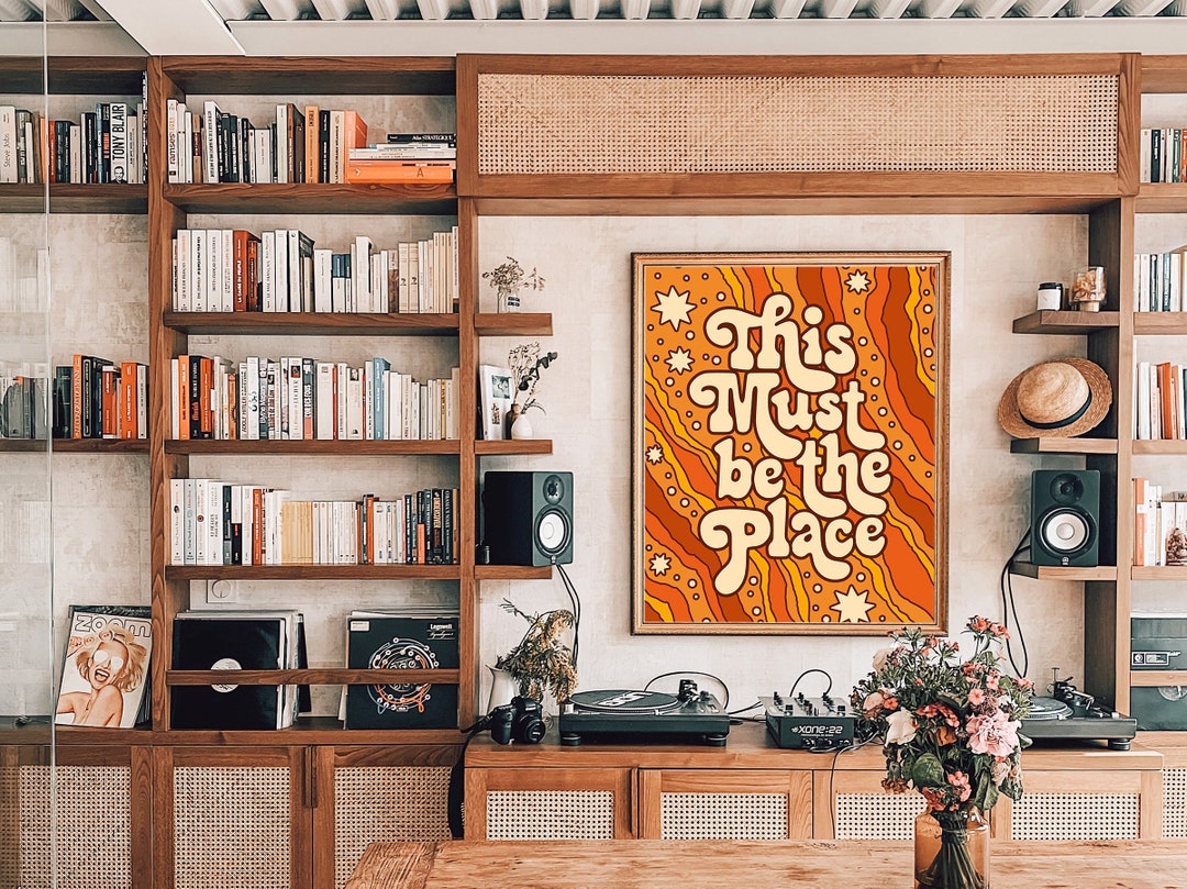 Groovy Retro Art Print 60s 70s, Funky Psychedelic Pop Art, Orange Print ...