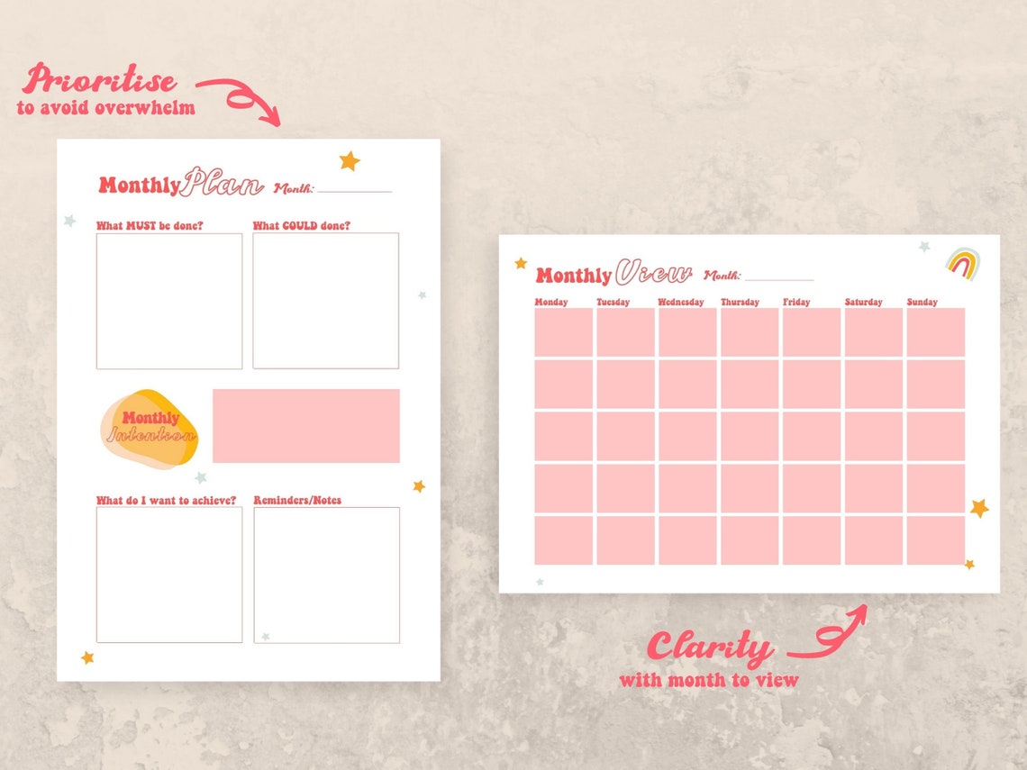 Peace of Mind Planner / Monthly Printable Pages / Filofax Inserts - Etsy UK