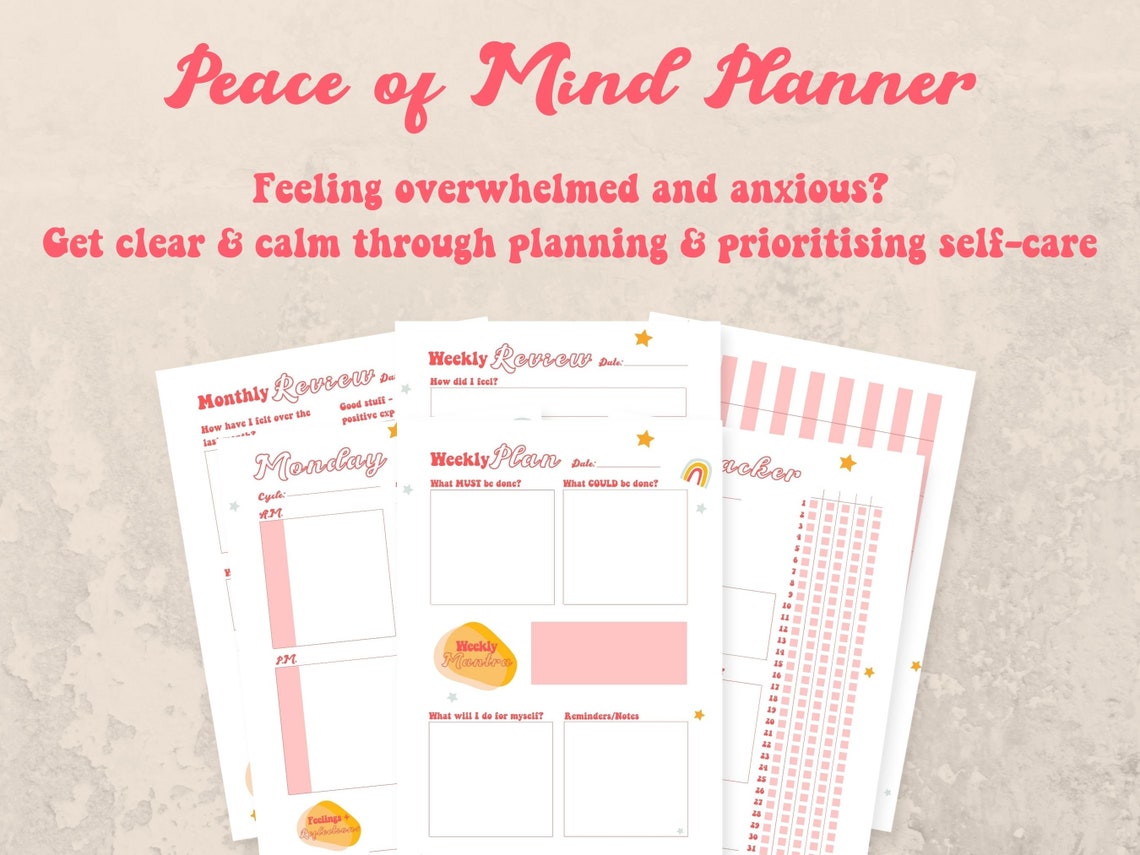 Peace of Mind Planner / Monthly Printable Pages / Filofax Inserts - Etsy UK